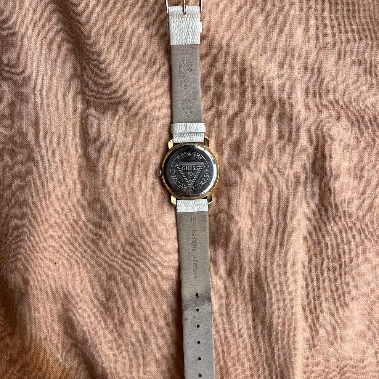 vintage white leather Guess watch (1992)! genuine... - Depop