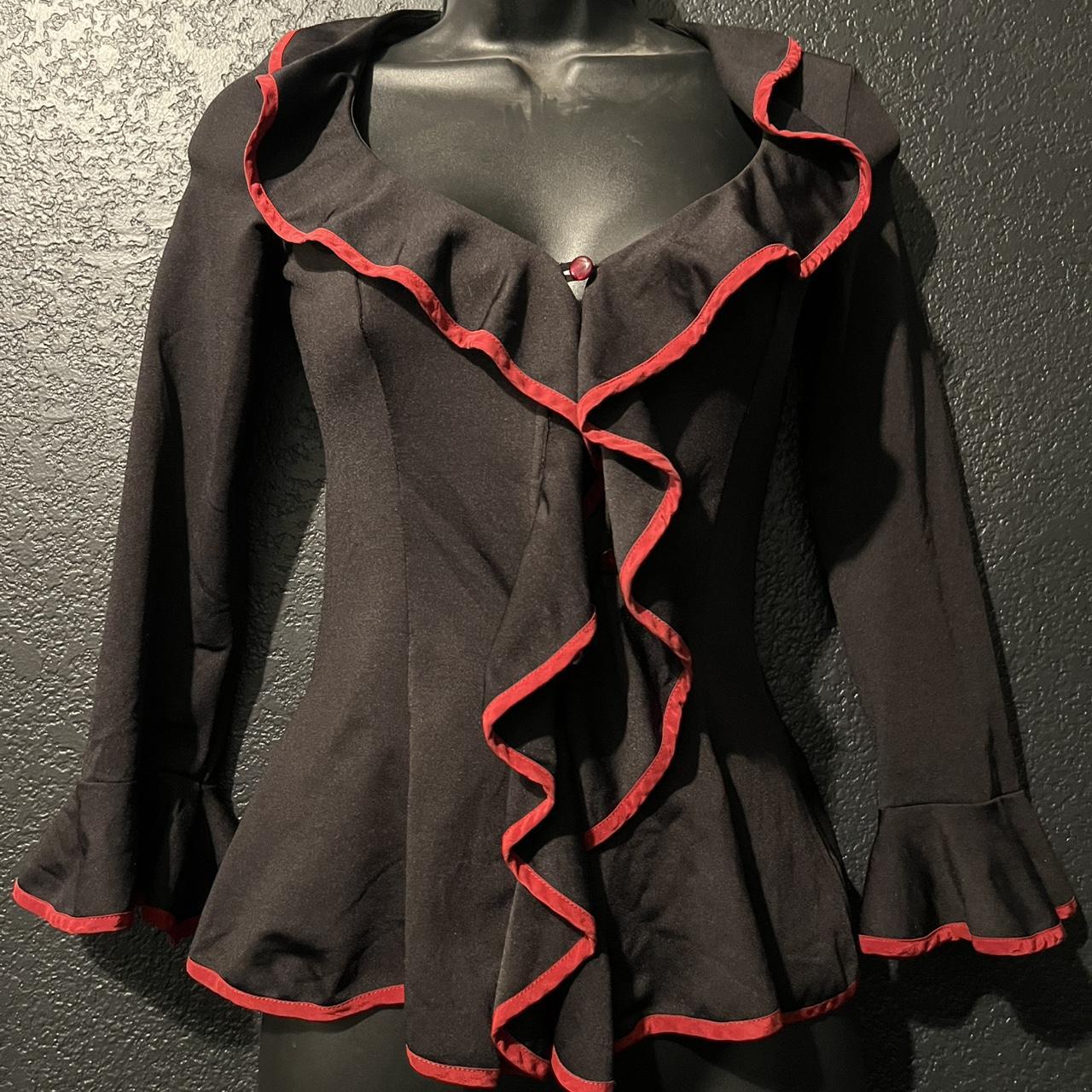 VINTAGE BETSEY JOHNSON VAMPIRE FRINGE TOP XXS/XS... | Depop