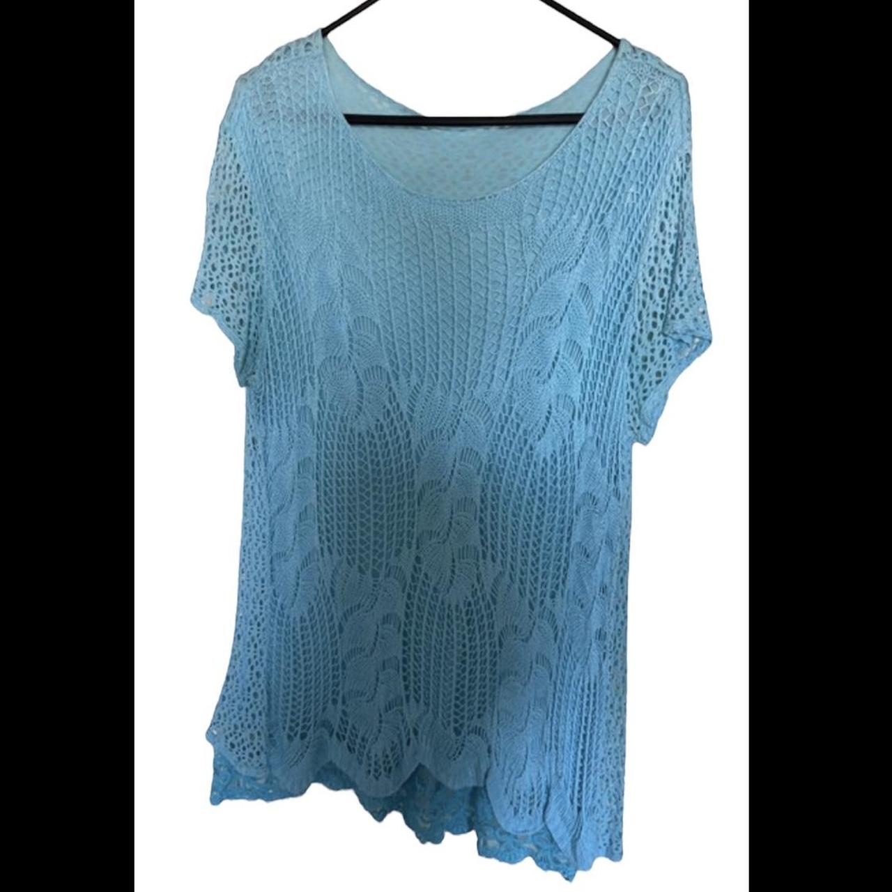 blue mesh mermaid top, not sure where its from... - Depop