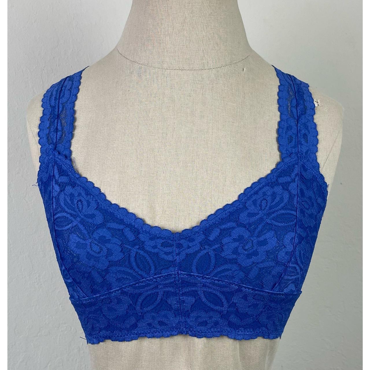 Intimately Free People Racerback Blue Bralette NWOT... - Depop