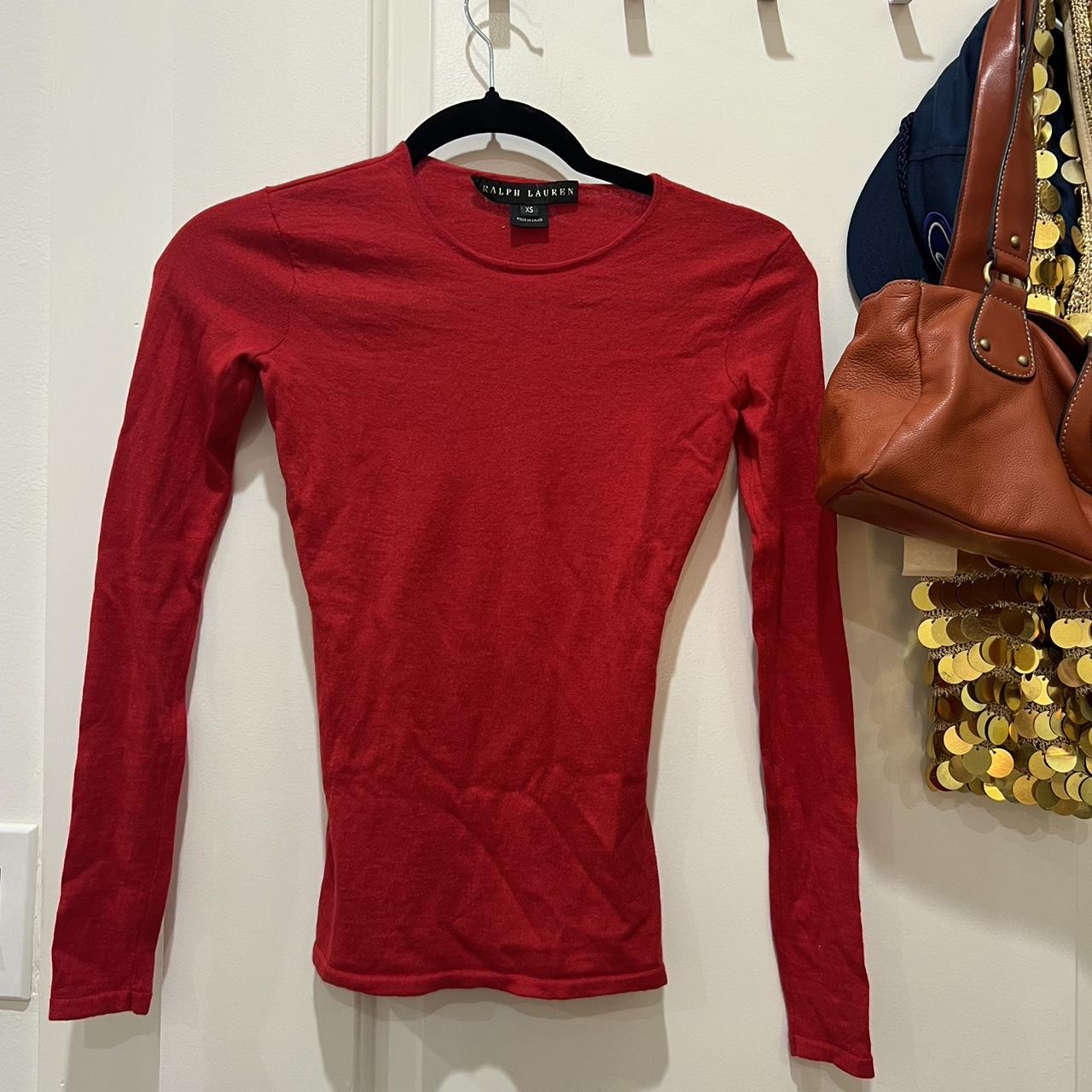 Cashmere Ralph Lauren Red Sweater top - Depop