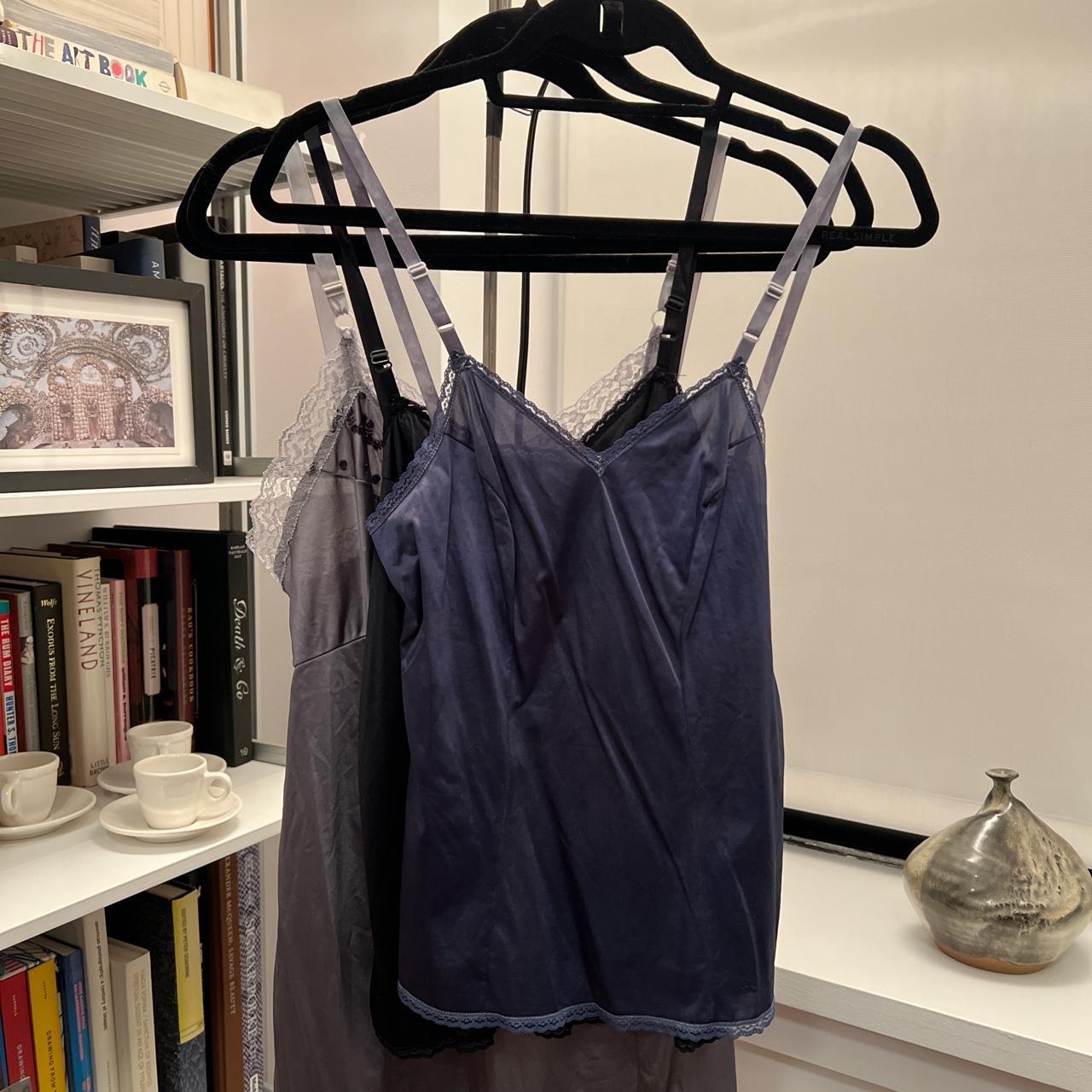 Three (3) Hand Dyed Slips with Lace Trim The full... - Depop