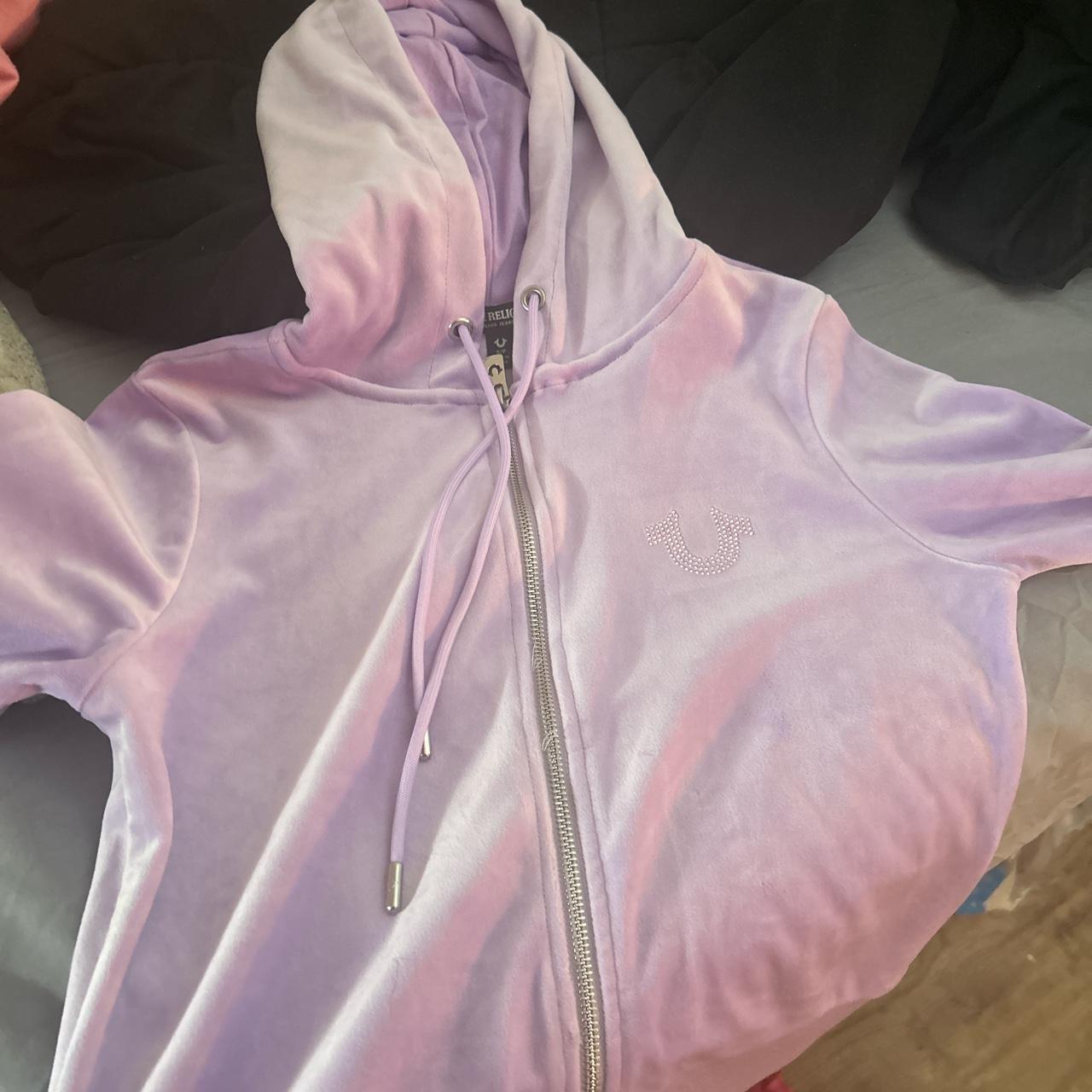 Brand New True Religion Zip Up with rhinestones.... - Depop