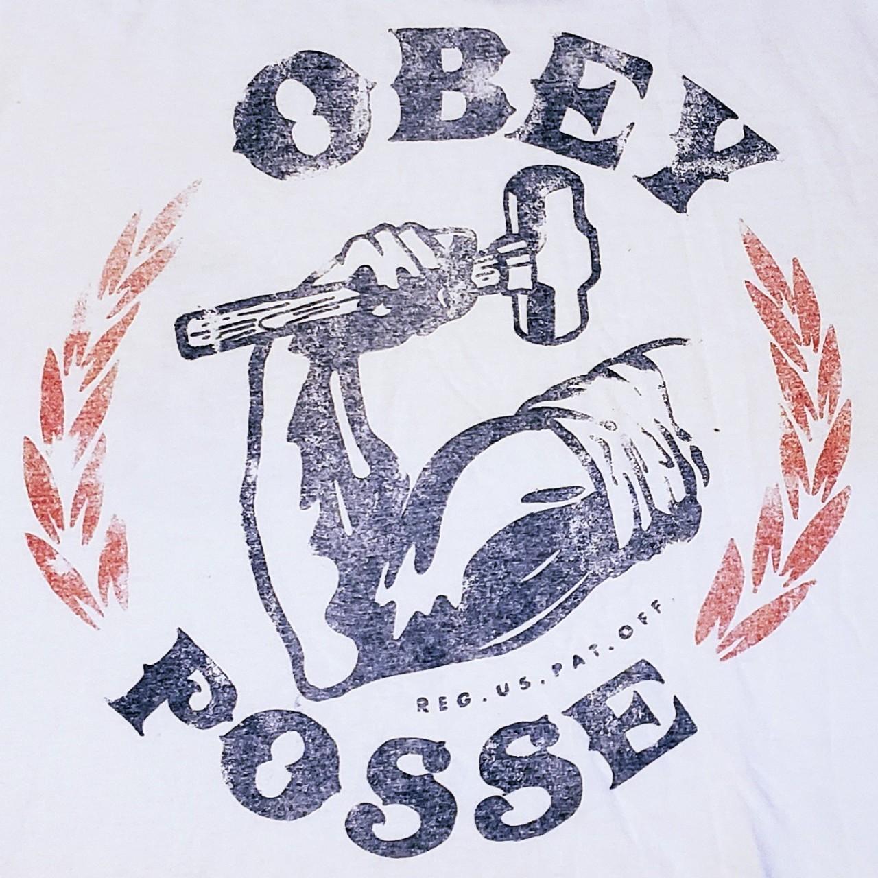 Vintage Y2K official Obey "Obey Posse : Strength"... - Depop