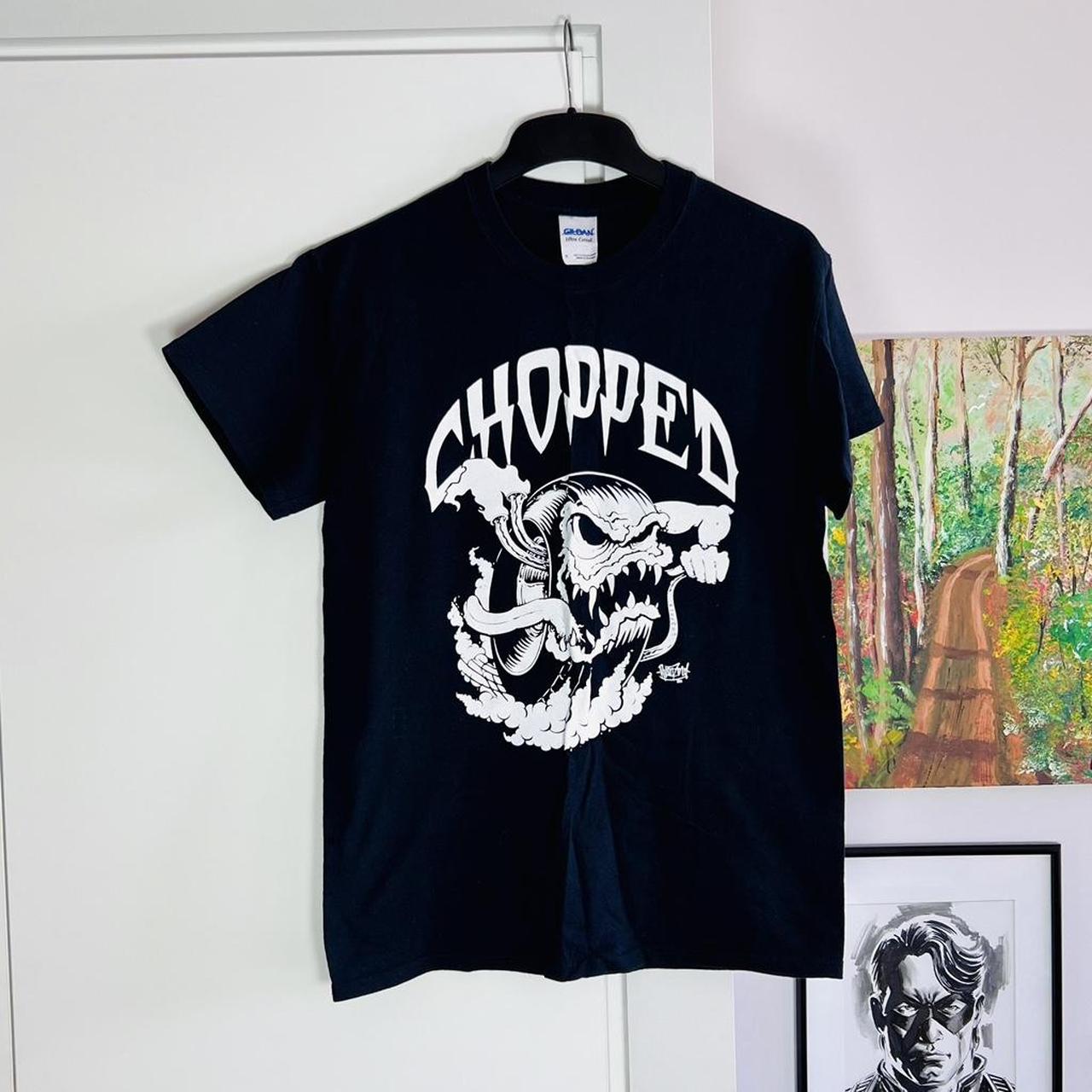CHOPPED SURFER T-SHIRT (BLACK) #thrift #vintage... - Depop
