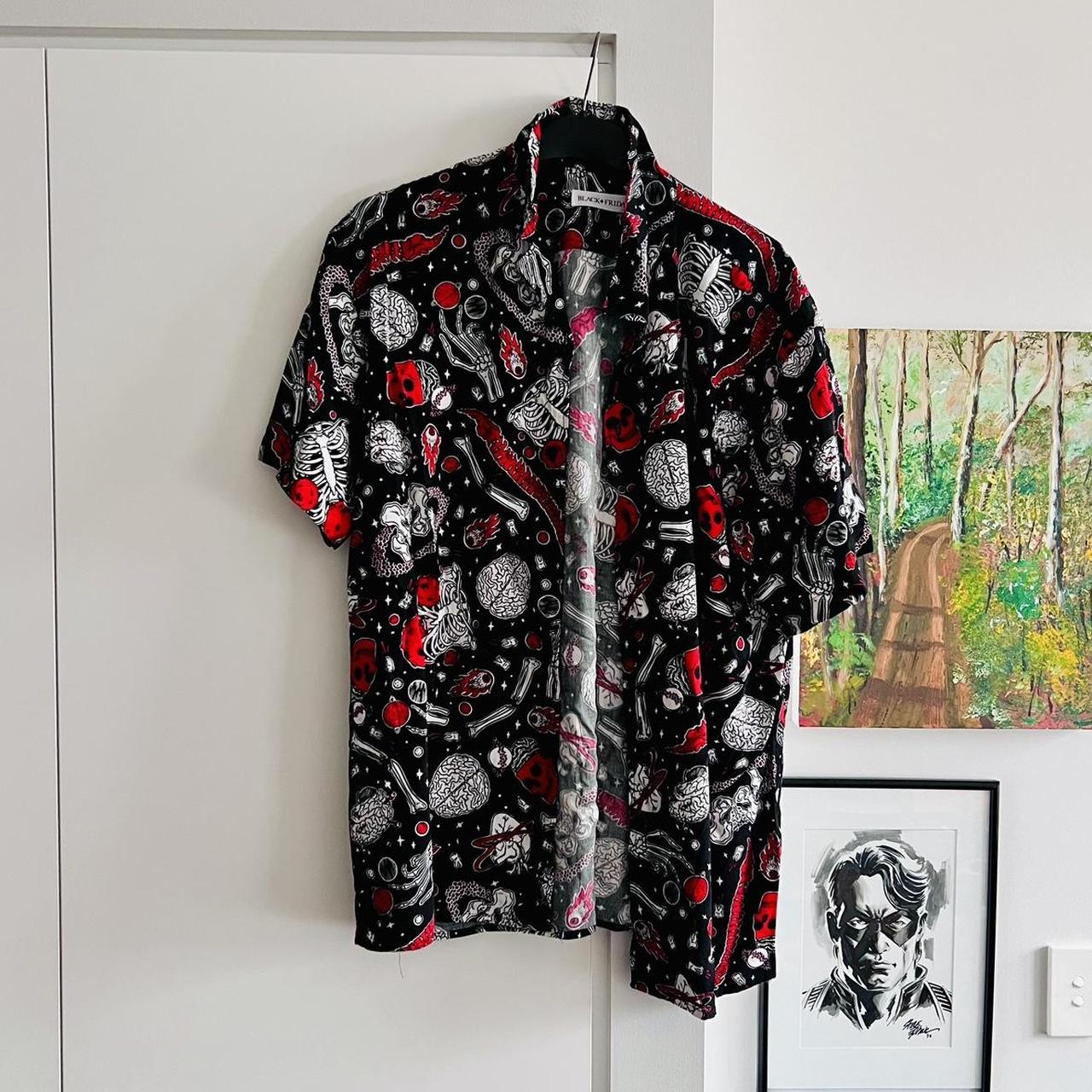 Dangerfield Unisex Black And Red Space Organs Shirt Depop