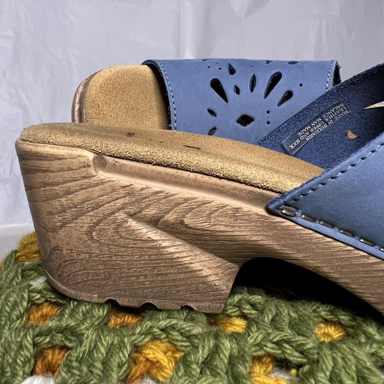 Retro Powder Blue Cutout Sandals These soft sky... - Depop