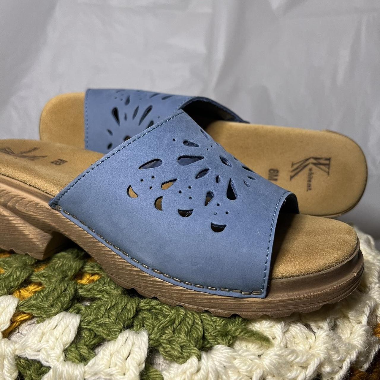 Retro Powder Blue Cutout Sandals These Soft Sky Depop