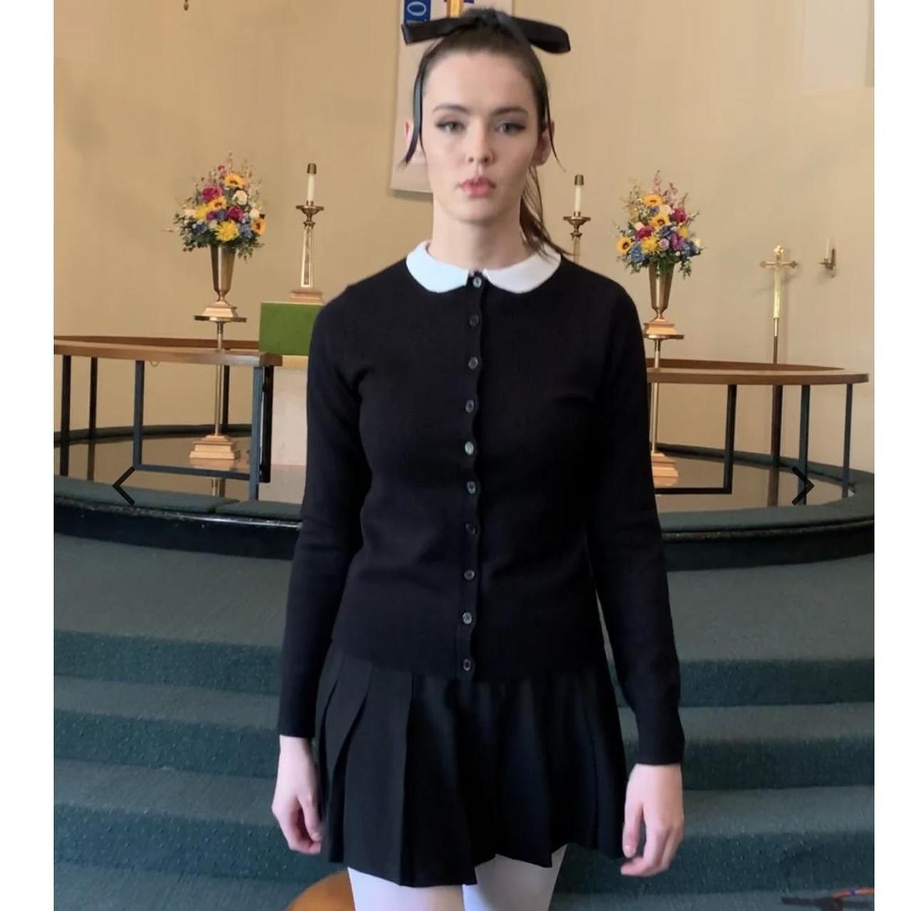 Lecole Des Femmes The Nun Cardigan Black cardigan... - Depop