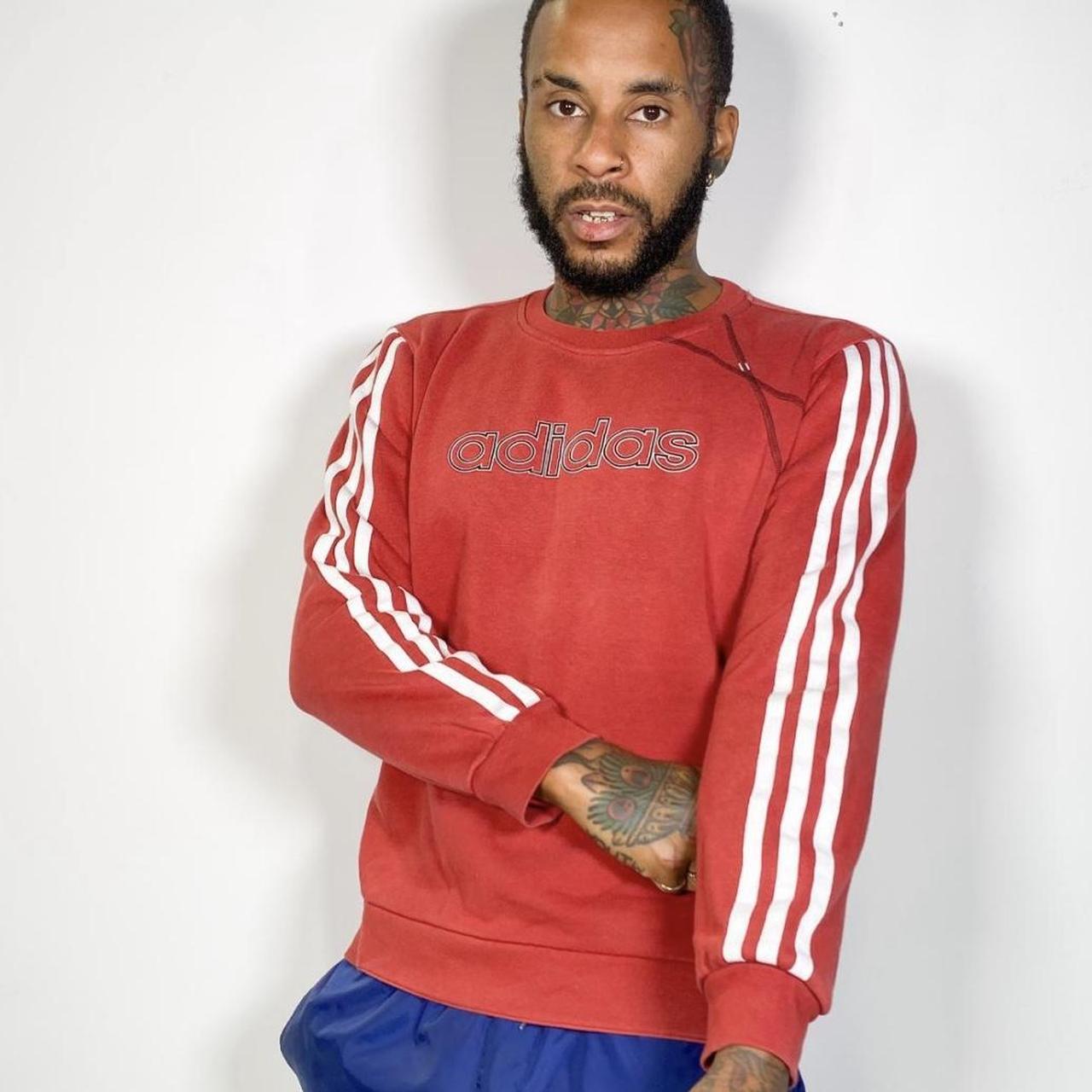 Small Red retro adidas jumper Size small In great... - Depop