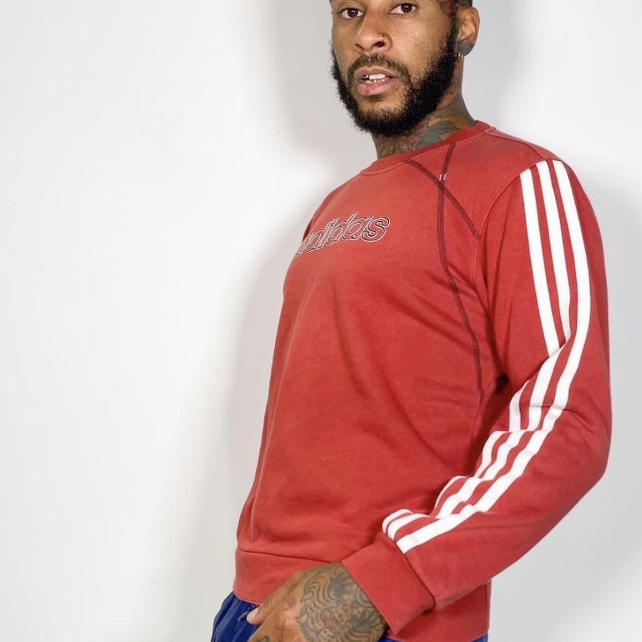 Small Red retro adidas jumper Size small In great... - Depop