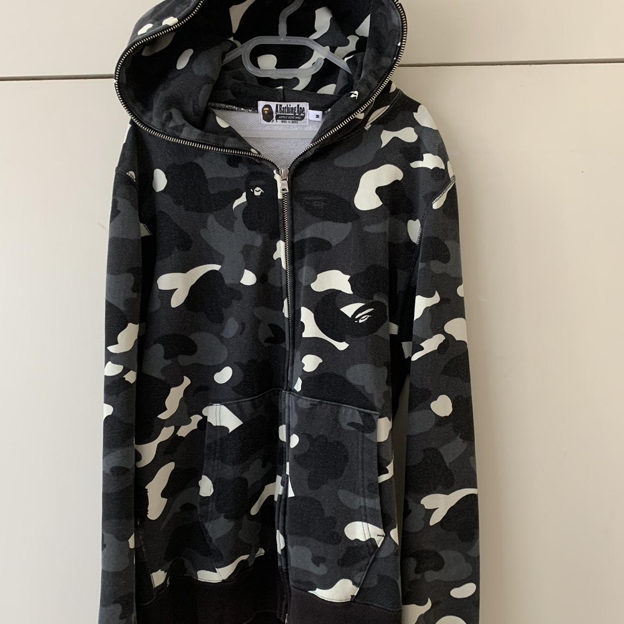 BAPE glow in the dark full-zip hoodie Like new,... - Depop