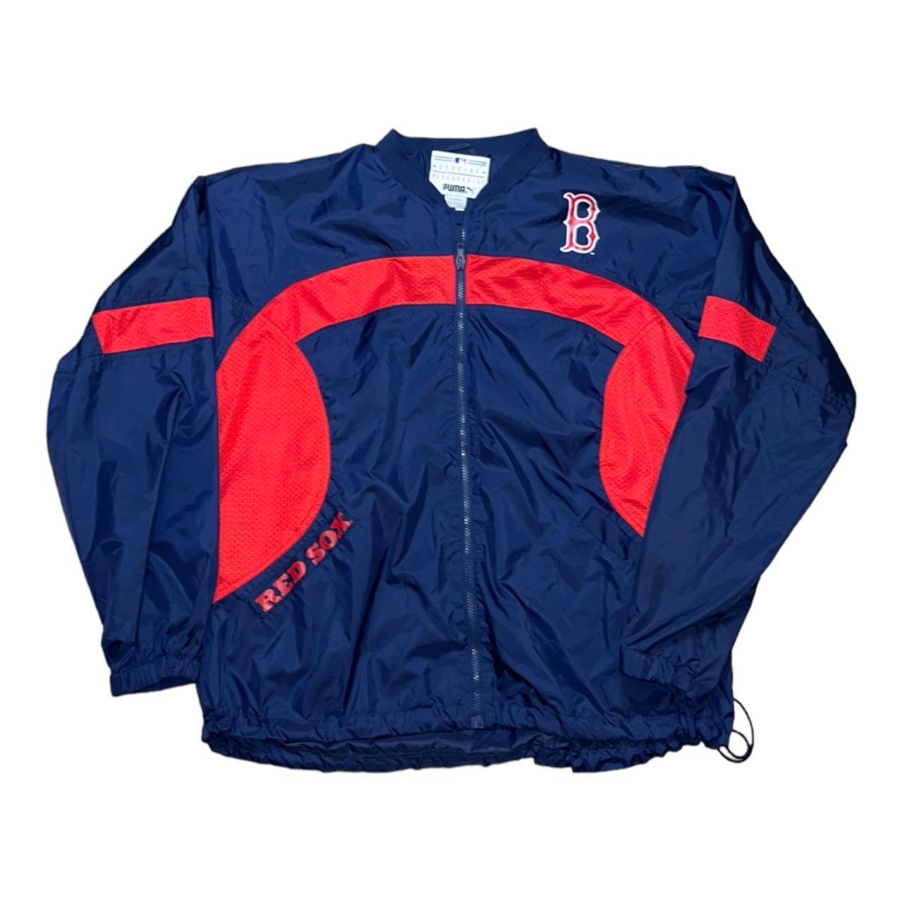 Y2K Puma Boston Red Sox Windbreaker -... - Depop