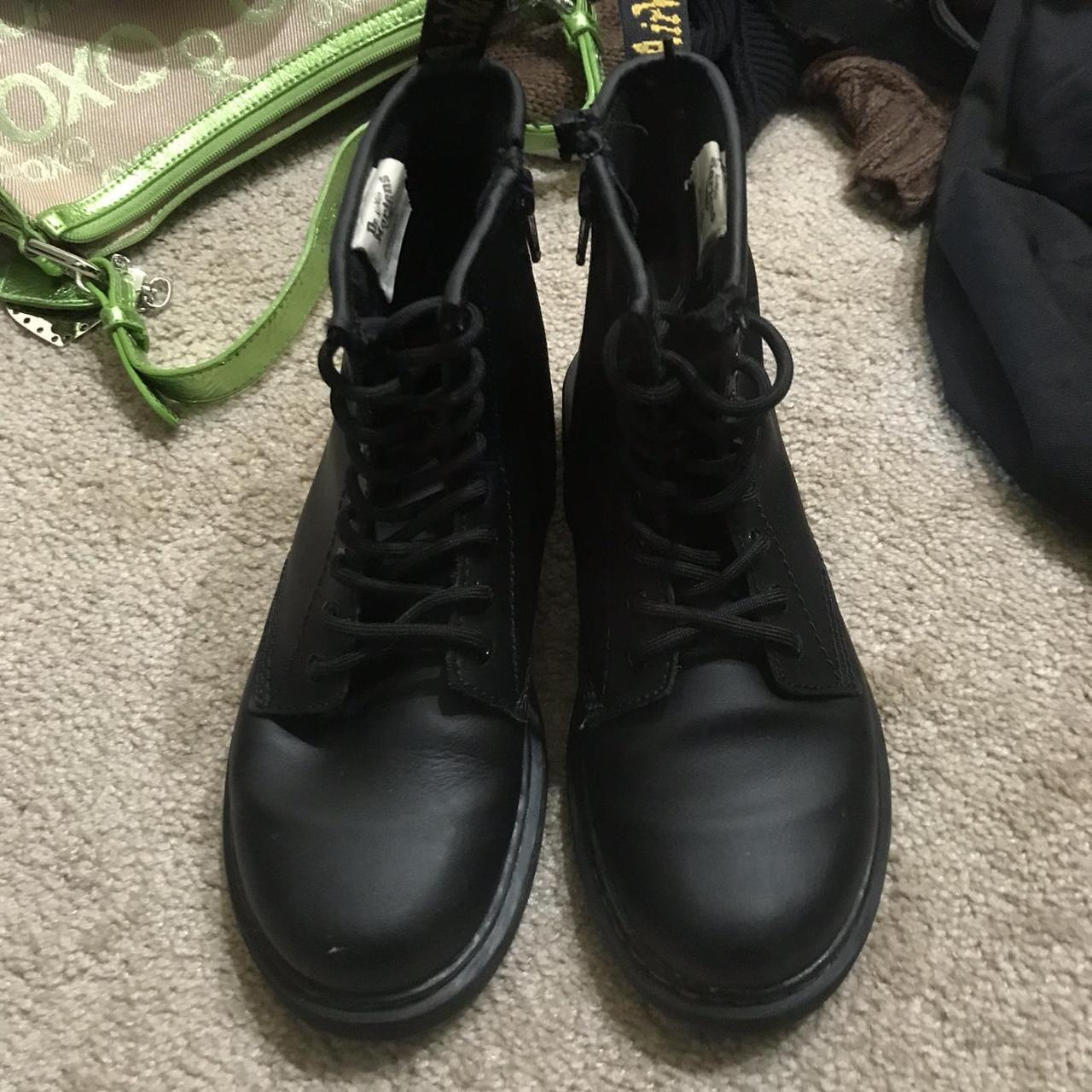 hello kitty doc martins size 3 in kids can fit a... - Depop