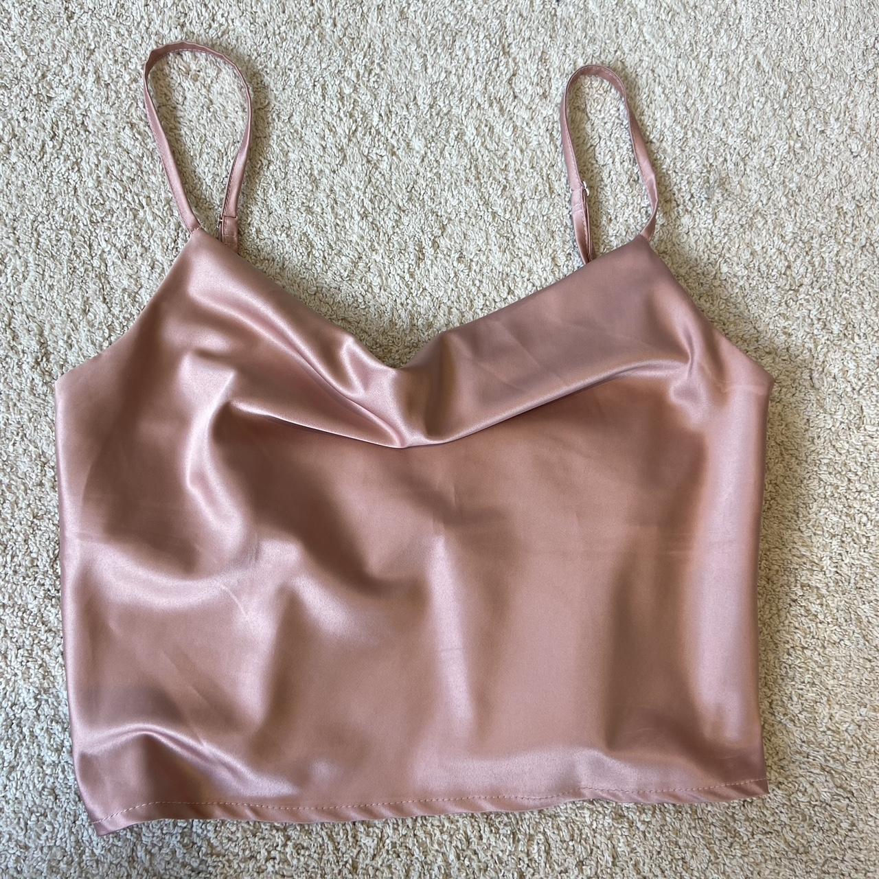Pink Brandy Melville satin cami top (also available... - Depop
