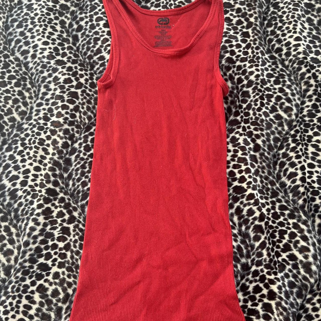 The perfect red tank!! Would look super cute cropped... - Depop