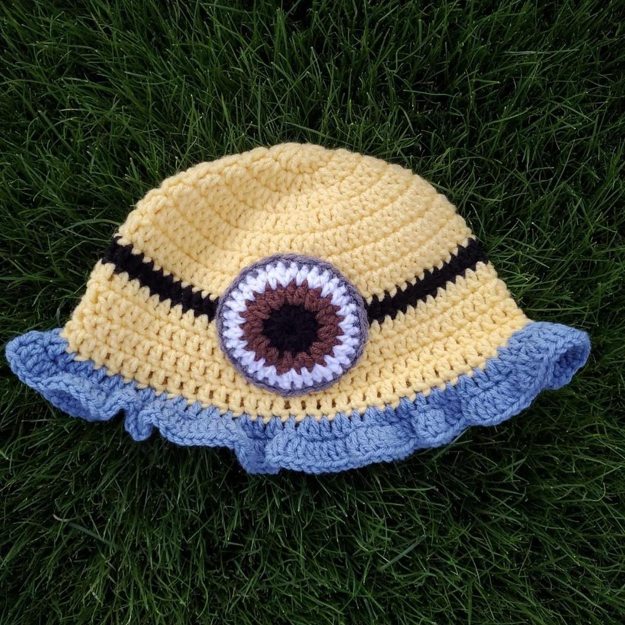 handmade crochet minions bucket hat handmade by... - Depop