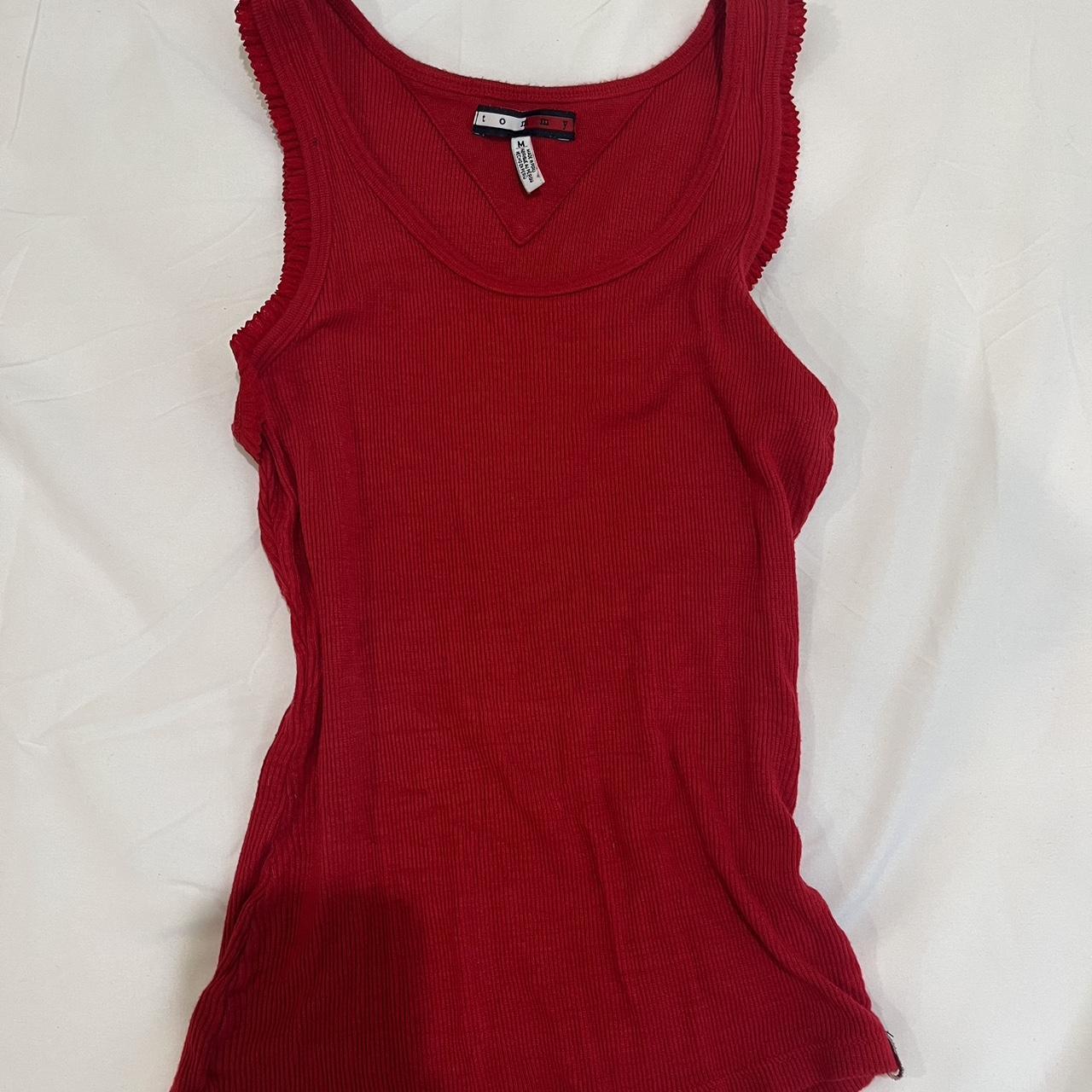 Y2k tommy tank top Only worn once - Depop