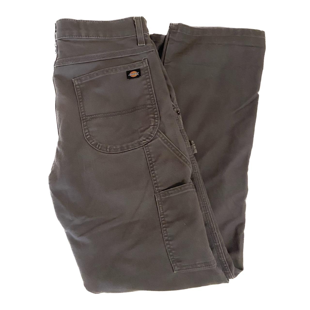 gray dickies flex pants waist (laid flat) is 16... - Depop