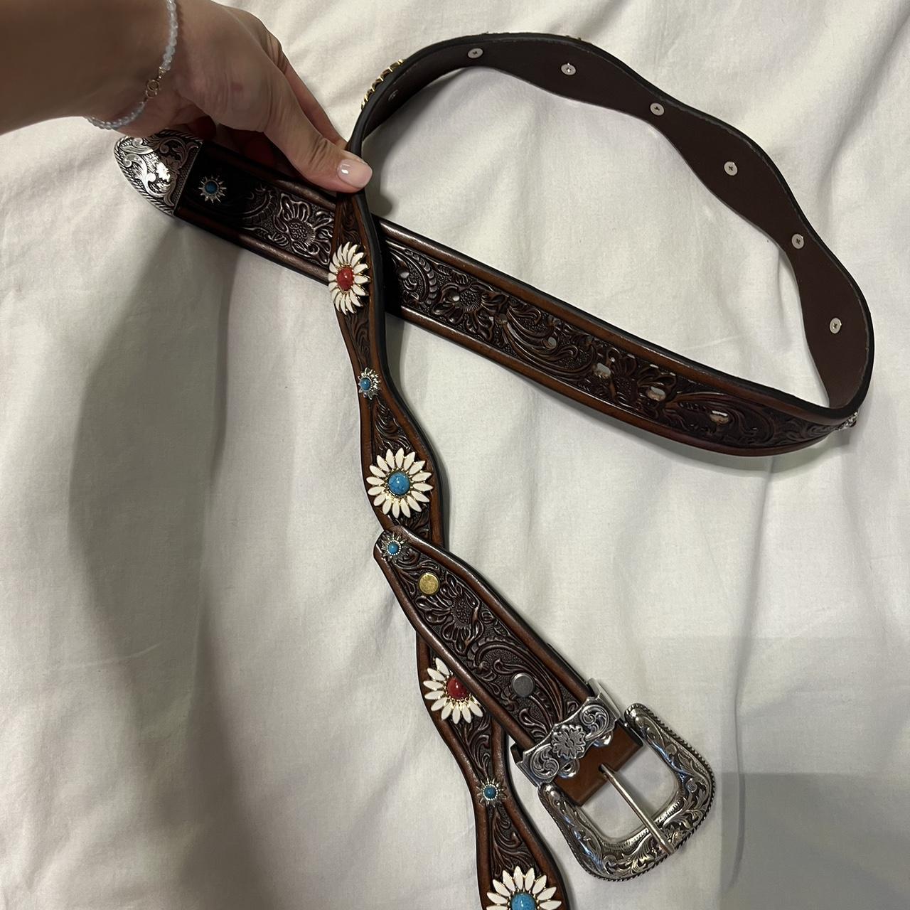 Vintage style belt Real leather No return or... - Depop