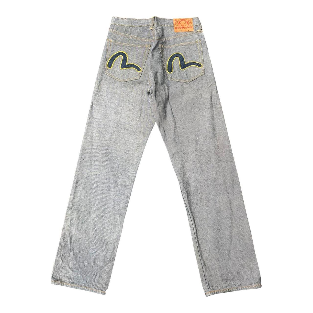 Evisu Men's Grey Jeans | Depop