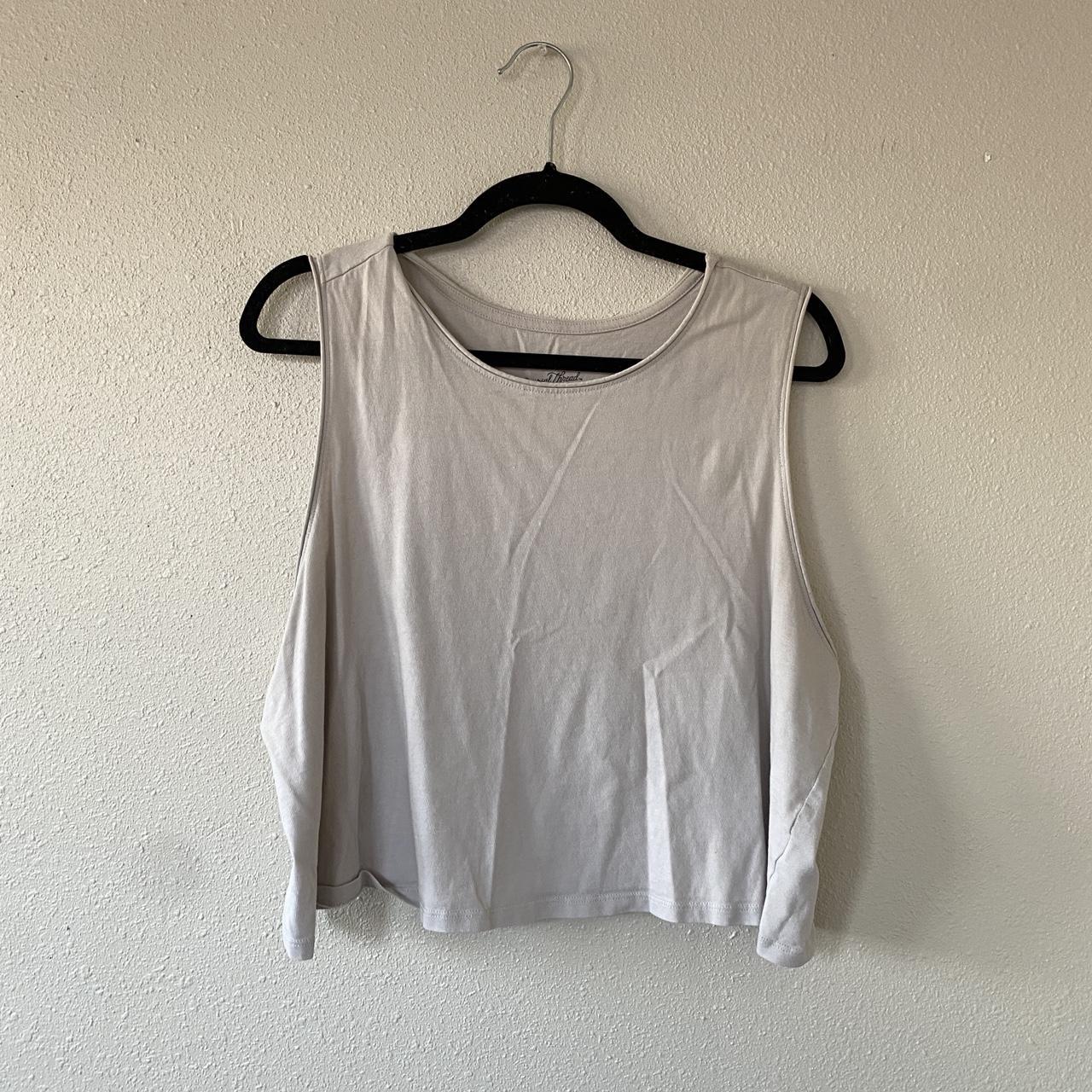 universal thread cropped flowy tank top - Depop