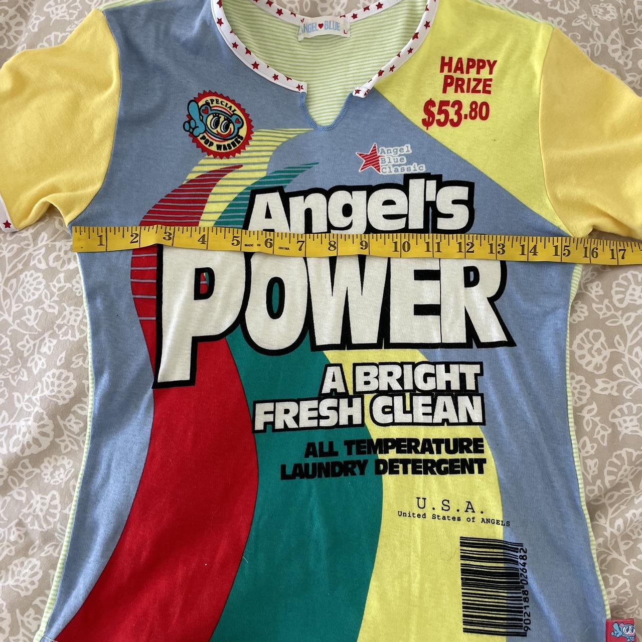 Angel blue top labeled size L fits more like a... - Depop