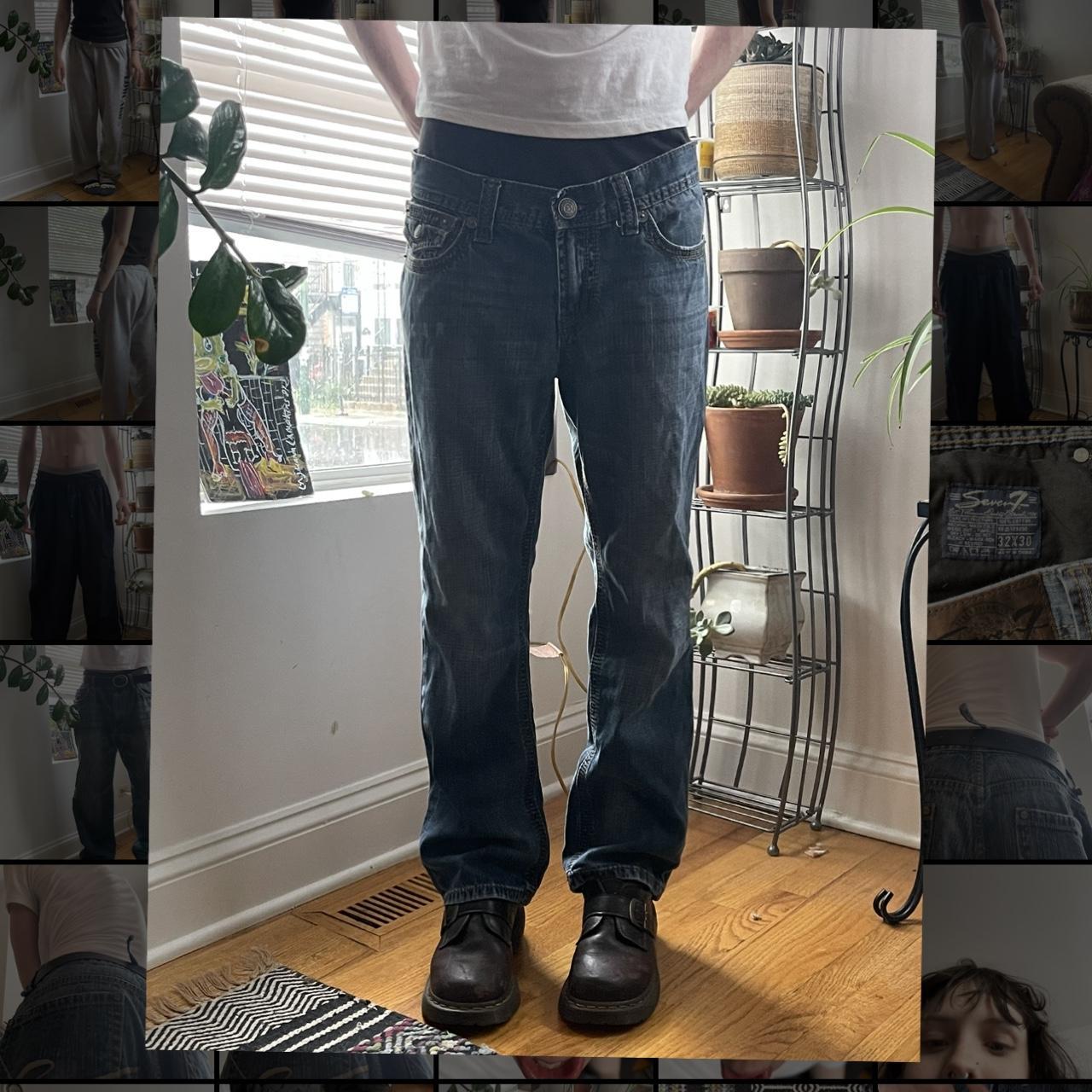 vintage seven7 jeans size marked 32x30 super sick... - Depop