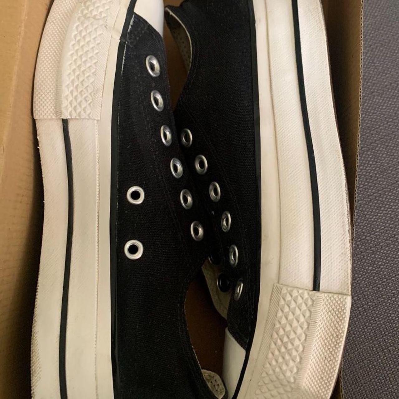 Black & White Platform Lowtop Converse; size 6.5 - Depop