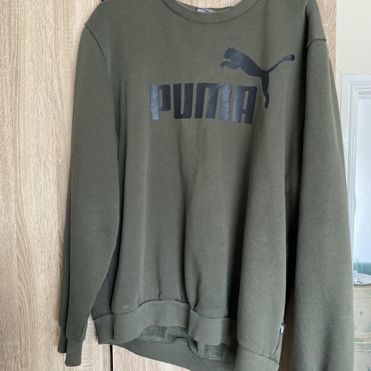 Large Puma jumper dark green, fits lovely #puma... - Depop