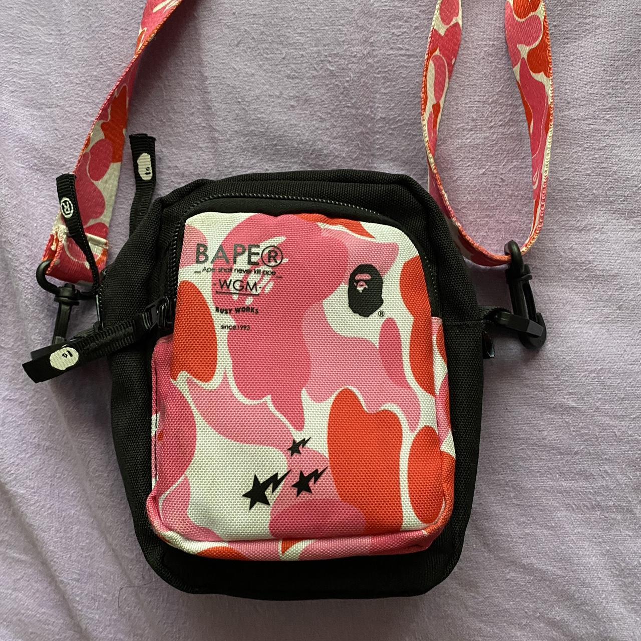 bape pink man bag, lmk if u want more photos or sm... - Depop