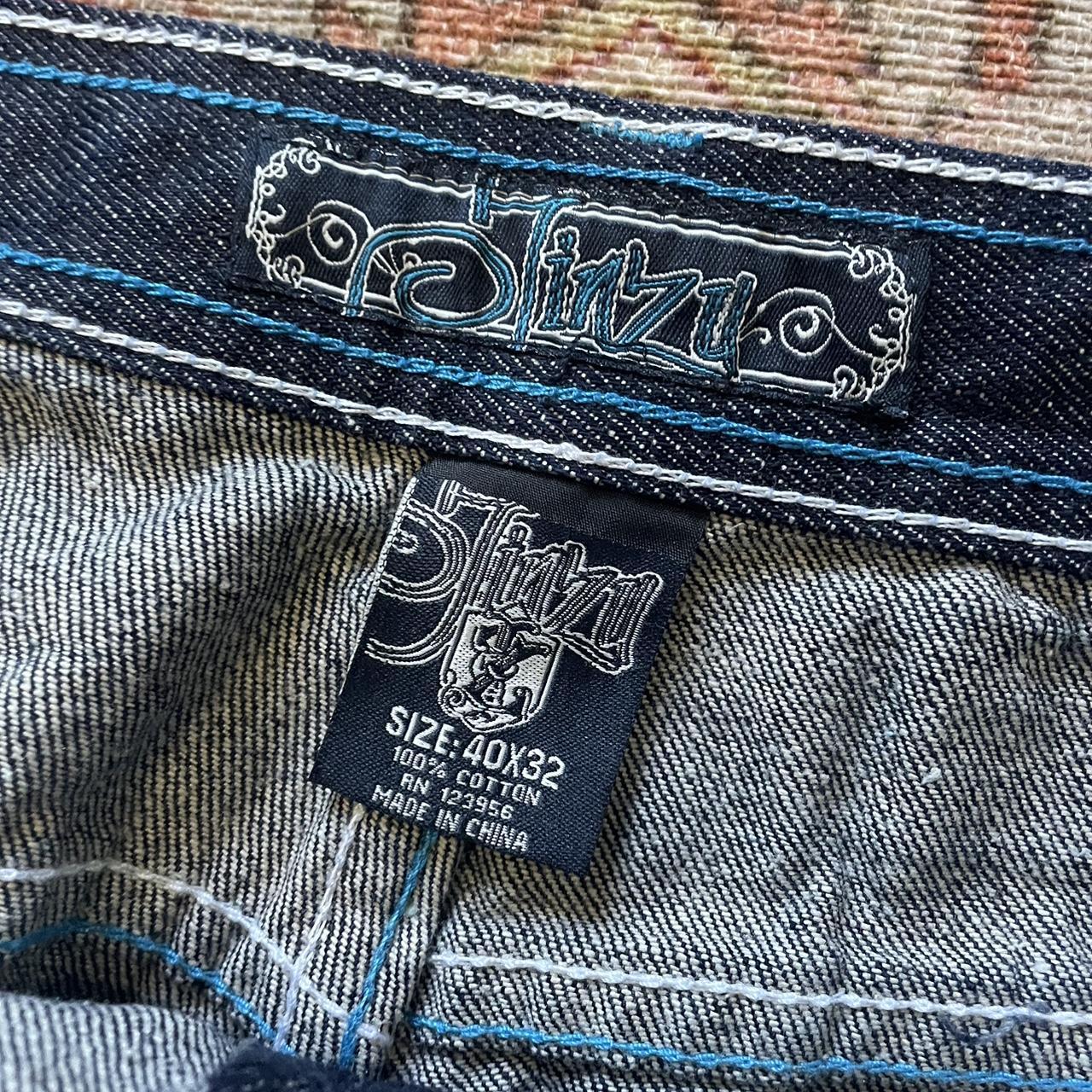 Jinzu Ultra Baggy Embroidered Jeans Cool colors and... - Depop