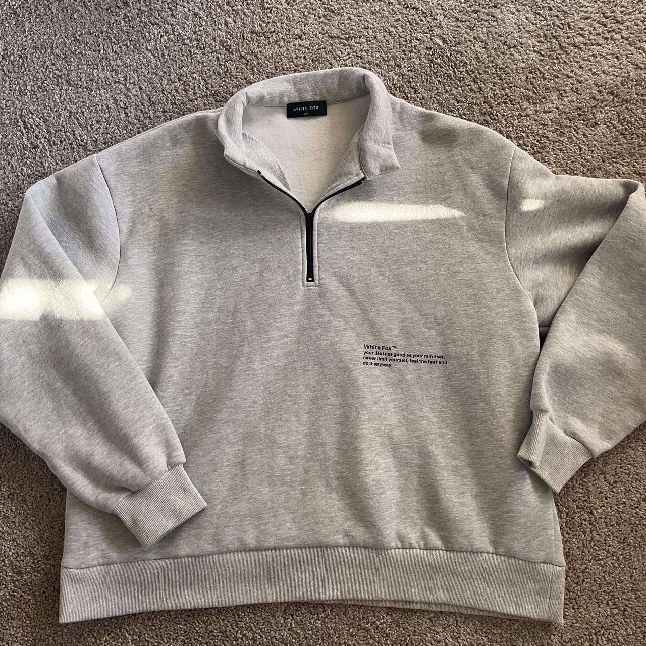 white fox quarter zip!! only worn like 2 times lol... - Depop