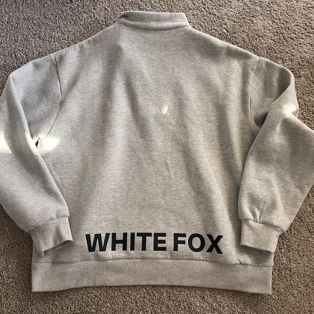 white fox quarter zip!! only worn like 2 times lol... - Depop