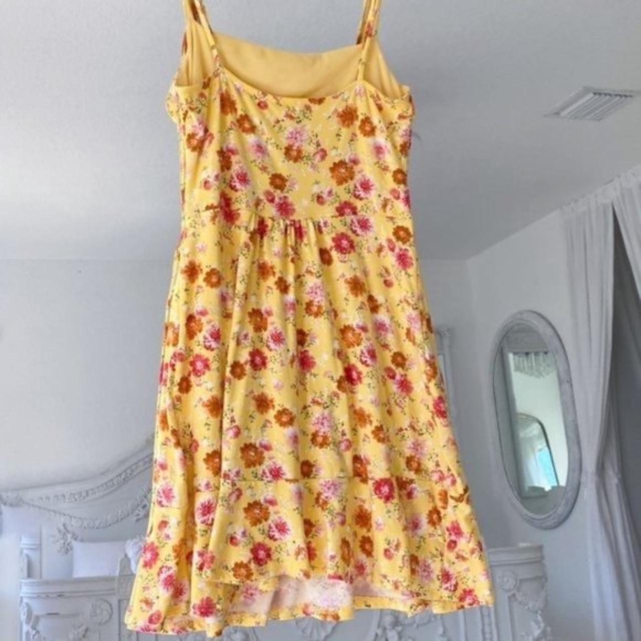 Altar'd State Yellow Floral Ruffle Sundress Lovely... - Depop