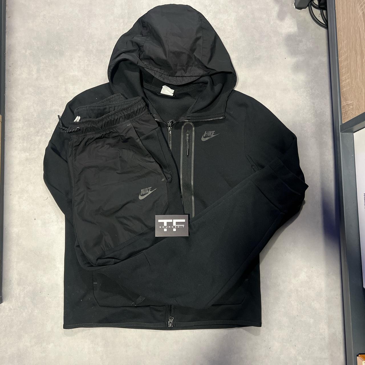 Nike black woven tech fleece Size medium Need gone... - Depop