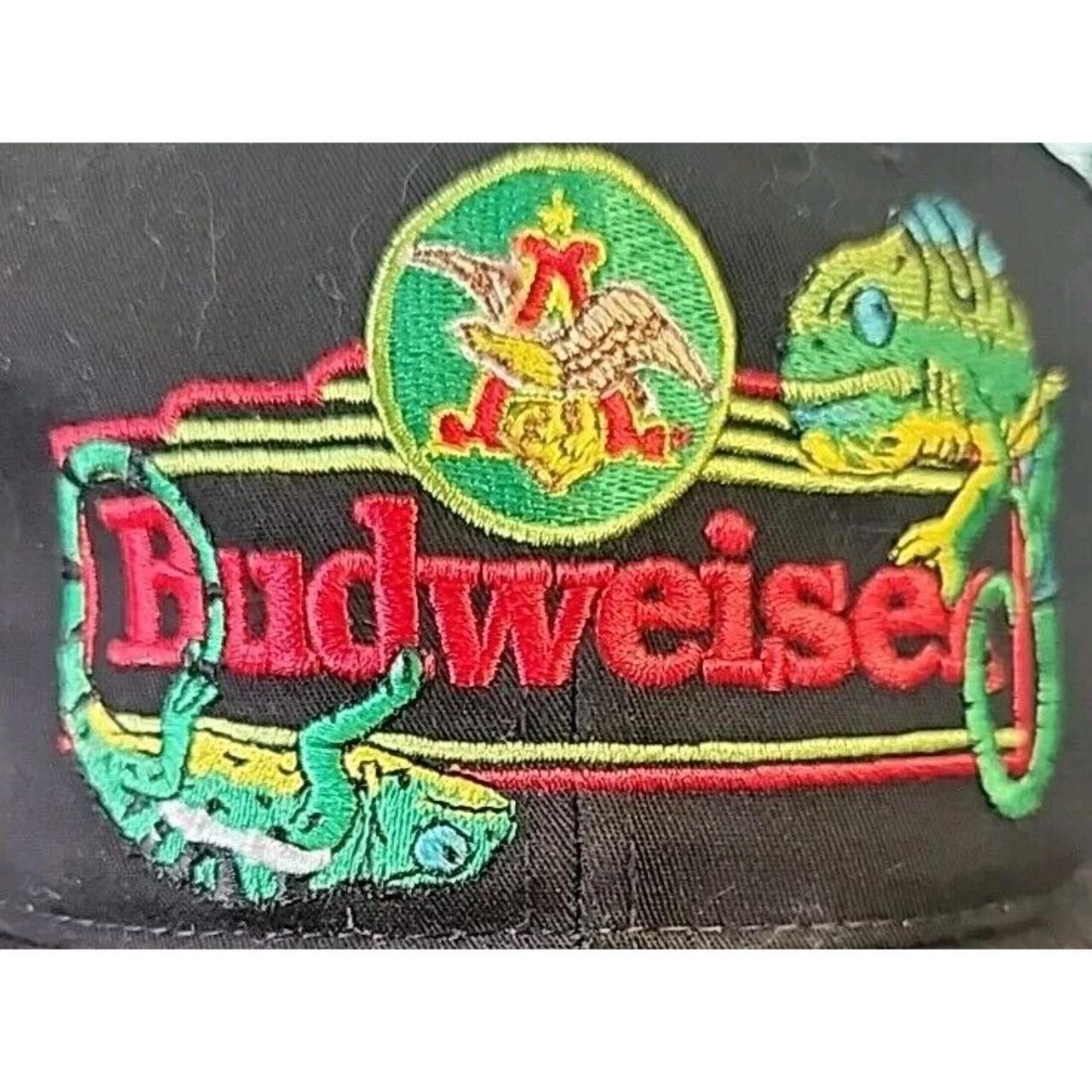 Vintage Budweiser Chameleon Embroidered Snapback... - Depop