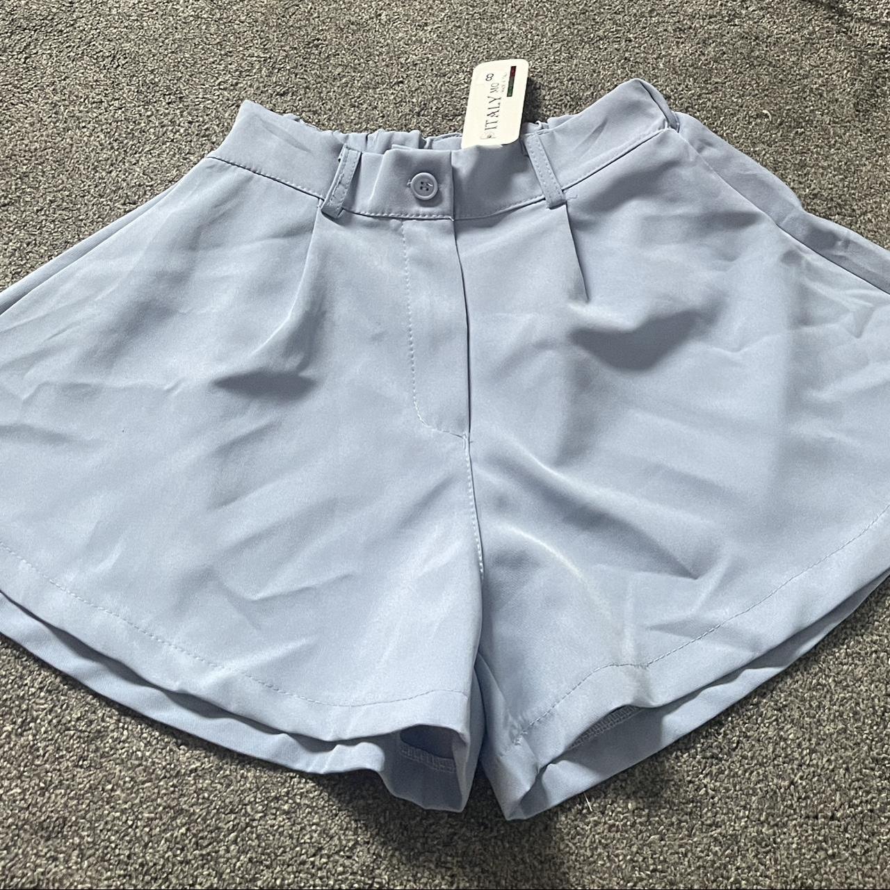 Blue flared shorts💙 BRAND NEW WITH TAGS size 8 - Depop