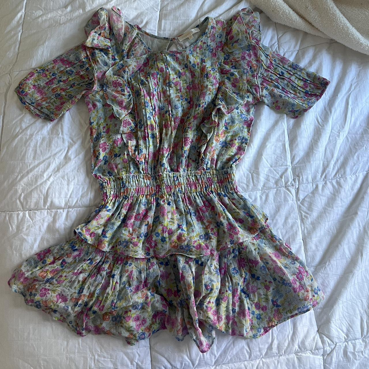 Loveshackfancy dress Mini floral blue... - Depop