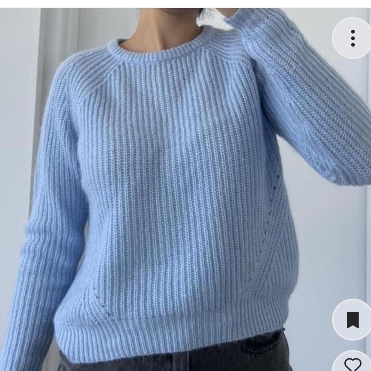 Beautiful vintage baby blue knit sweater! Such a... - Depop