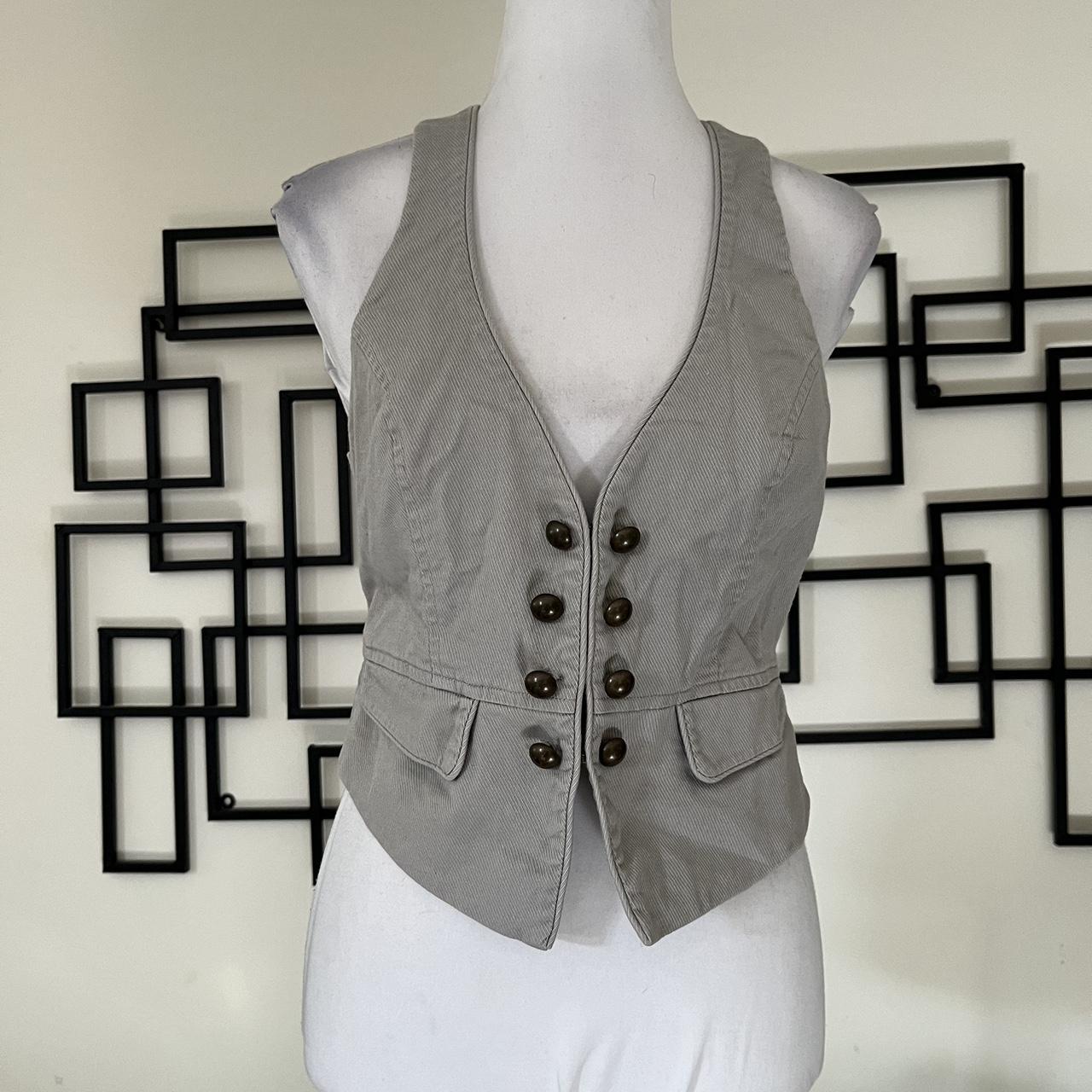 Grey button-up vest. has real pockets! brand:... | Depop