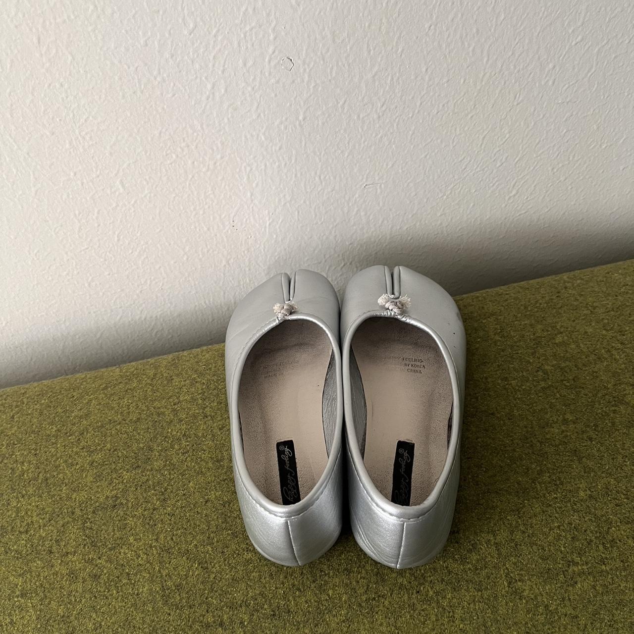 silver tabi ballet flats size 37. i’m a US 7.5/8 and... | Depop