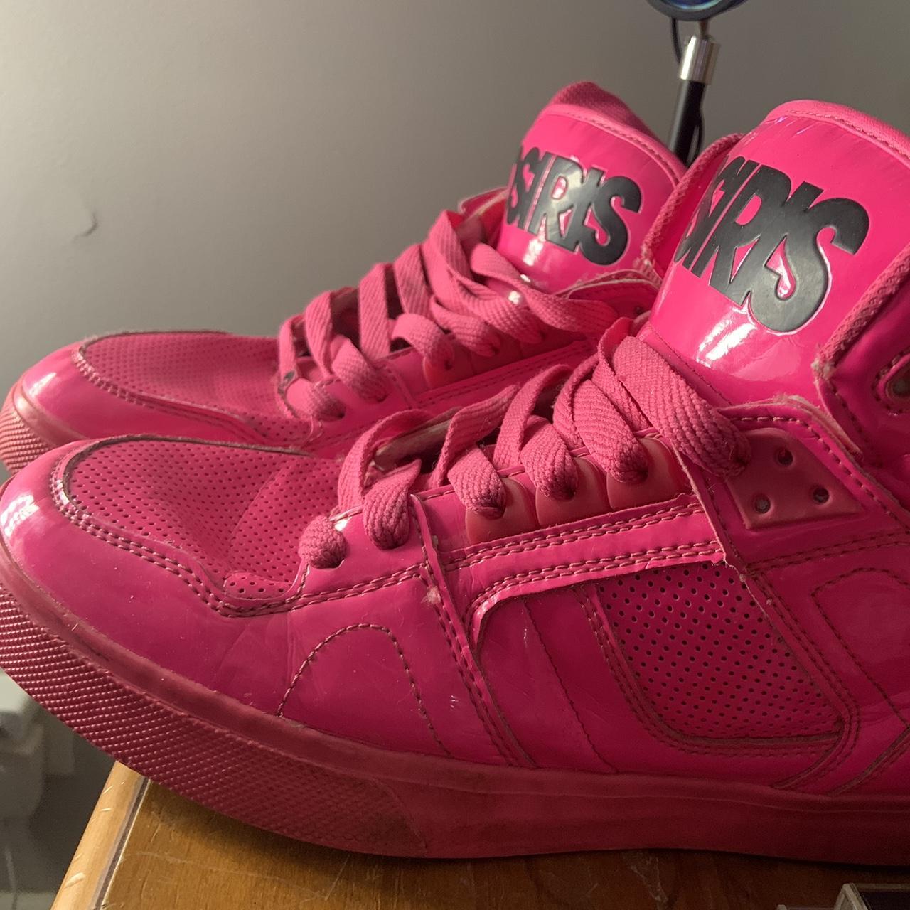Osiris neon pink sneakers, could put black laces in... - Depop