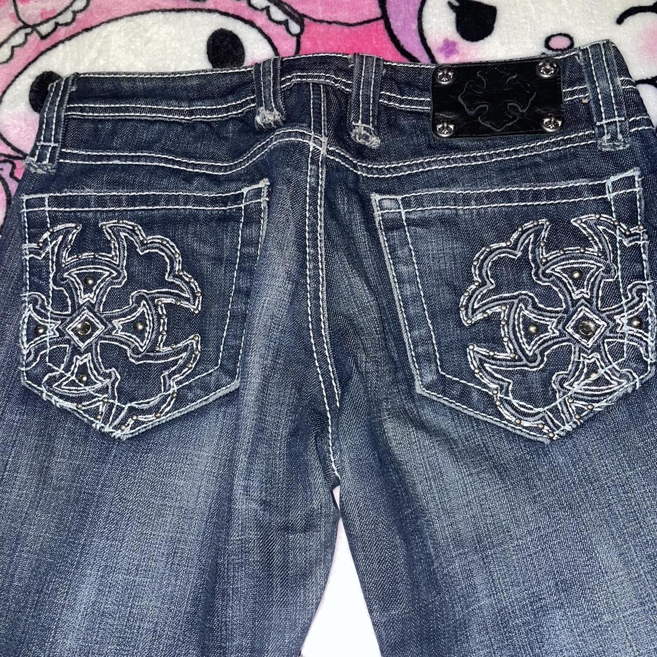 Low waisted Flare miss me jeans size 28. - Depop