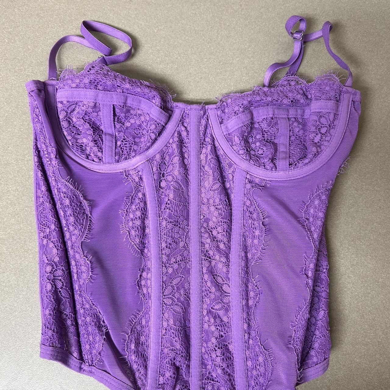 Urban Outfitters- Out From Under, purple corset top.... - Depop