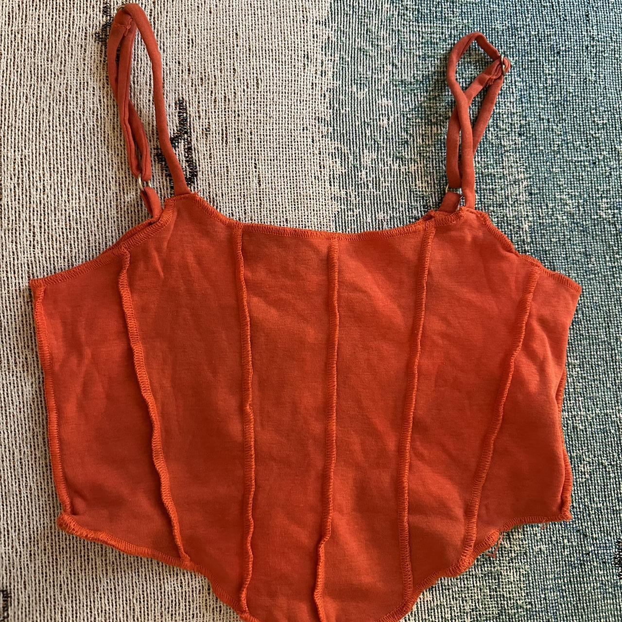 Edikted burnt orange/red tank top going out top - Depop
