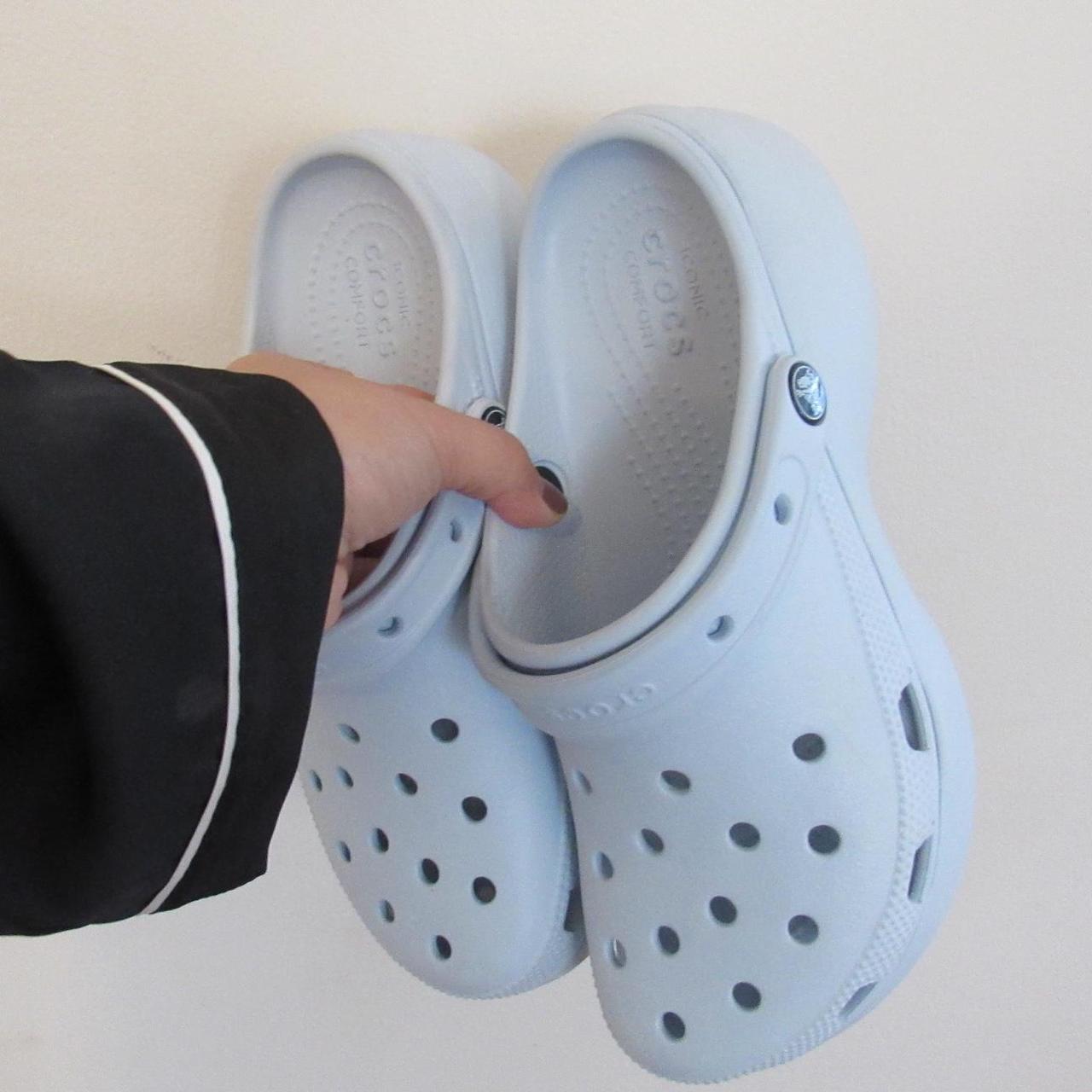 Light blue platform crocs 🩵 Slightly used /... - Depop