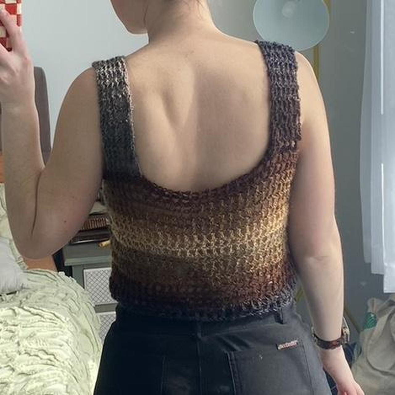 handmade crochet singlet top fits 6-12 depending on... - Depop