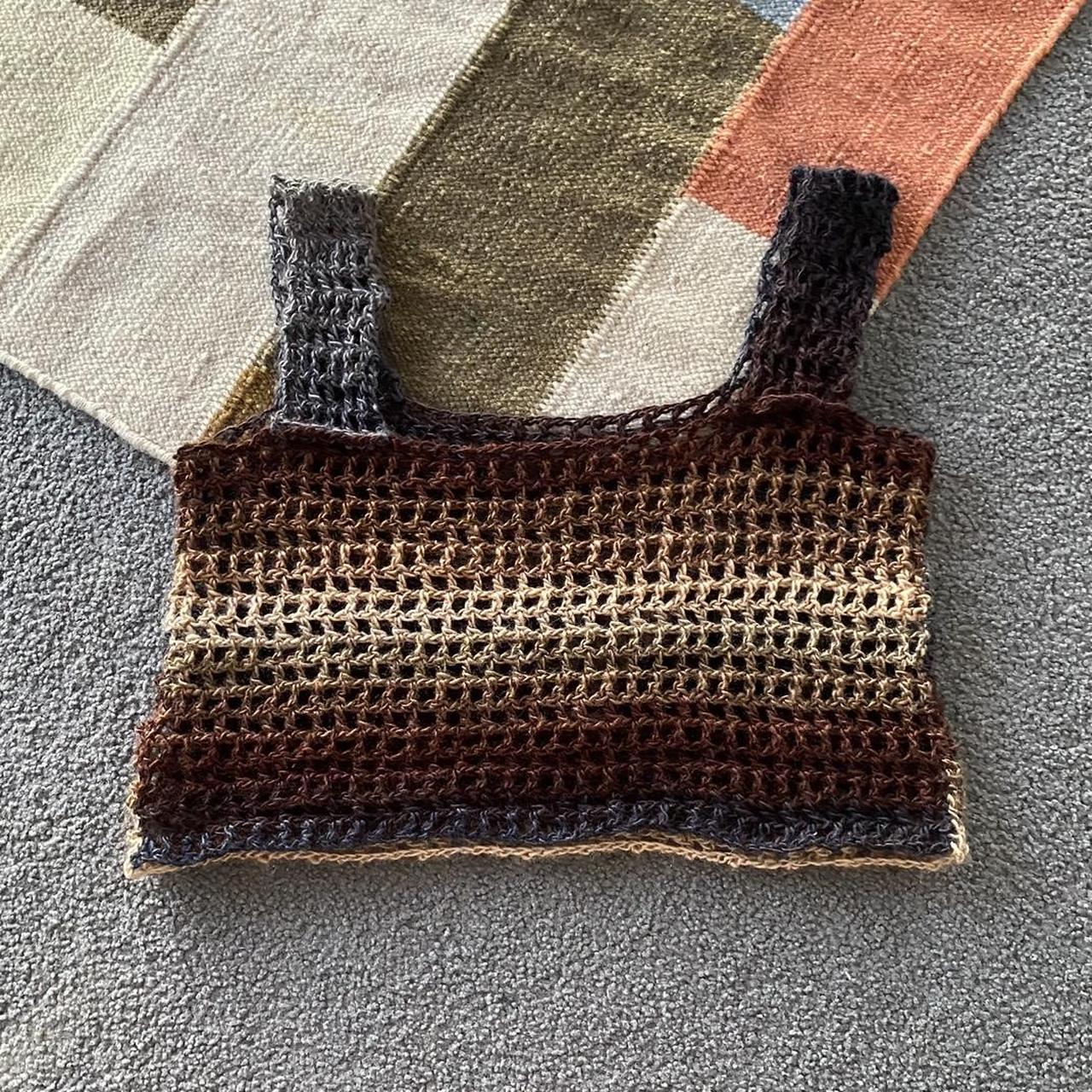 handmade crochet singlet top fits 6-12 depending on... - Depop