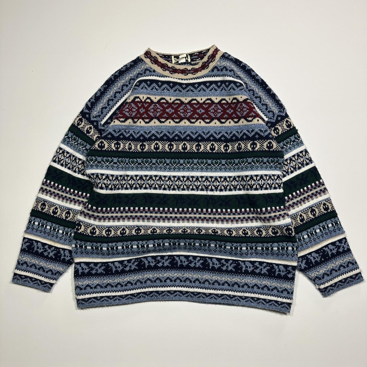 Vintage 90s Spunky 3D Textured Knit Sweater Size... - Depop